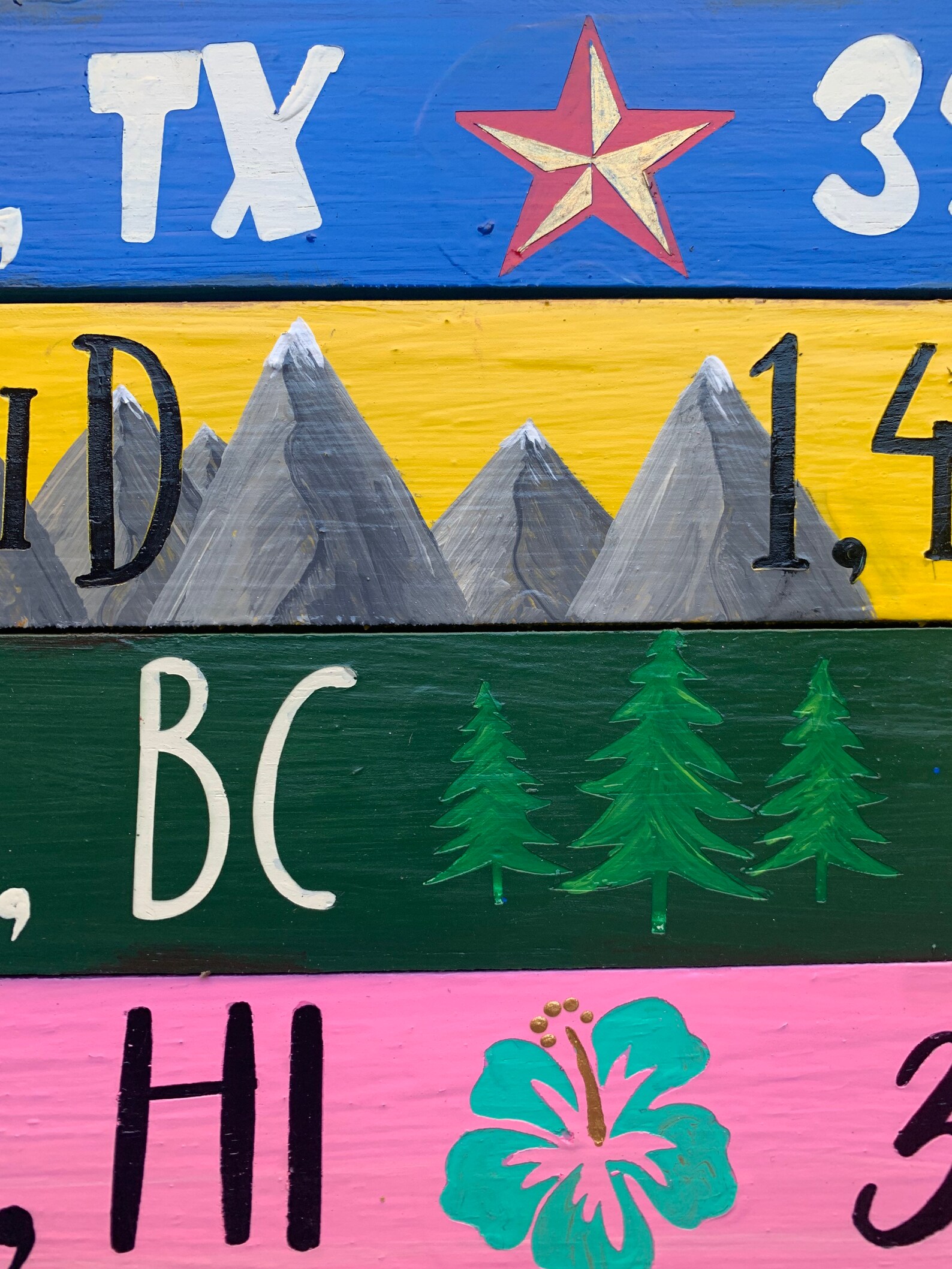 SET OF 10 Directional Wood Arrow Signs Custom Mile Marker | Etsy