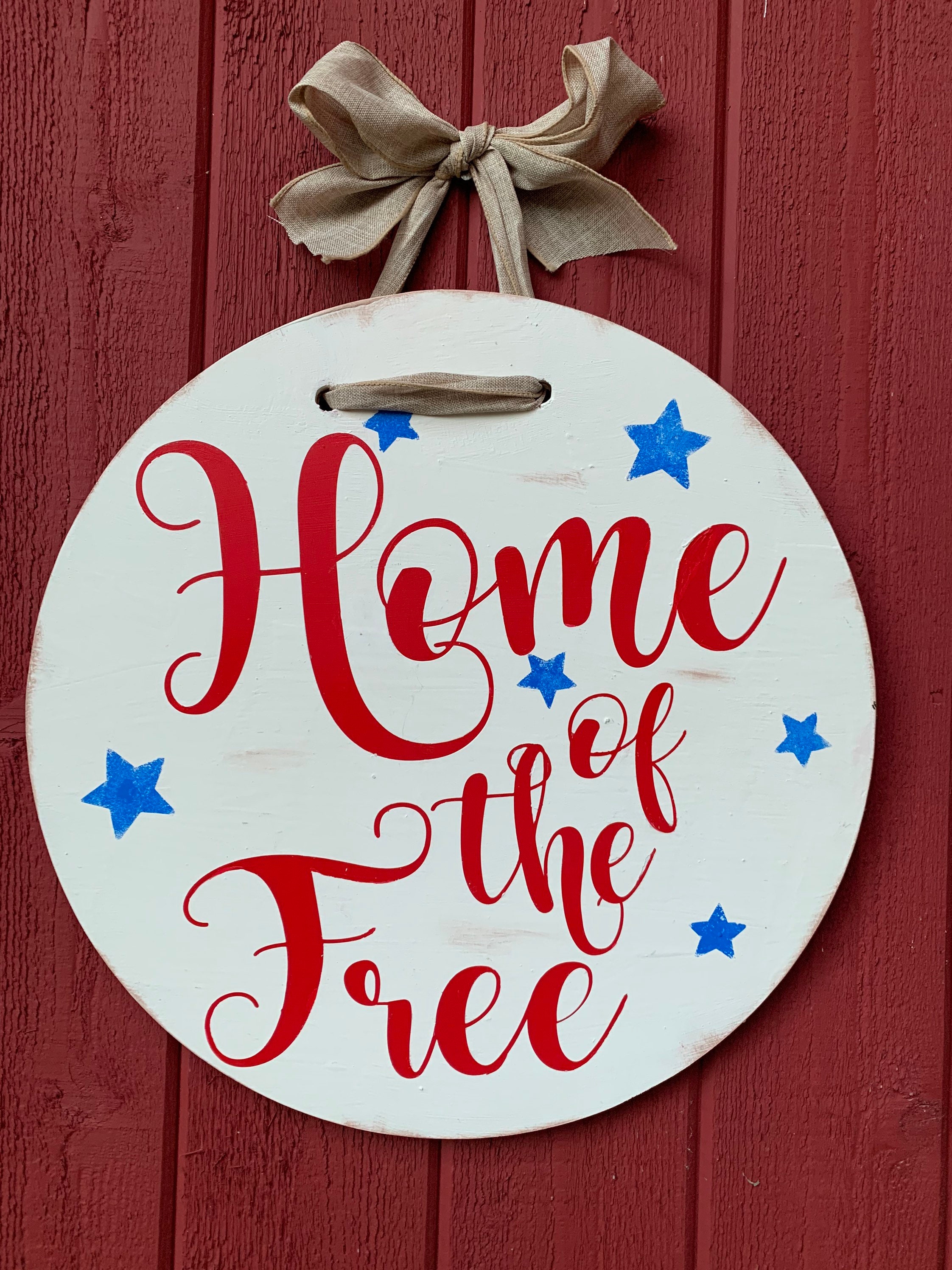 Home of the Brave Front Door Wood Sign Patriotic America Art | Etsy