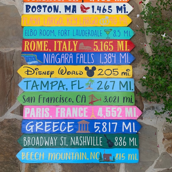 Mileage Sign Post - Etsy
