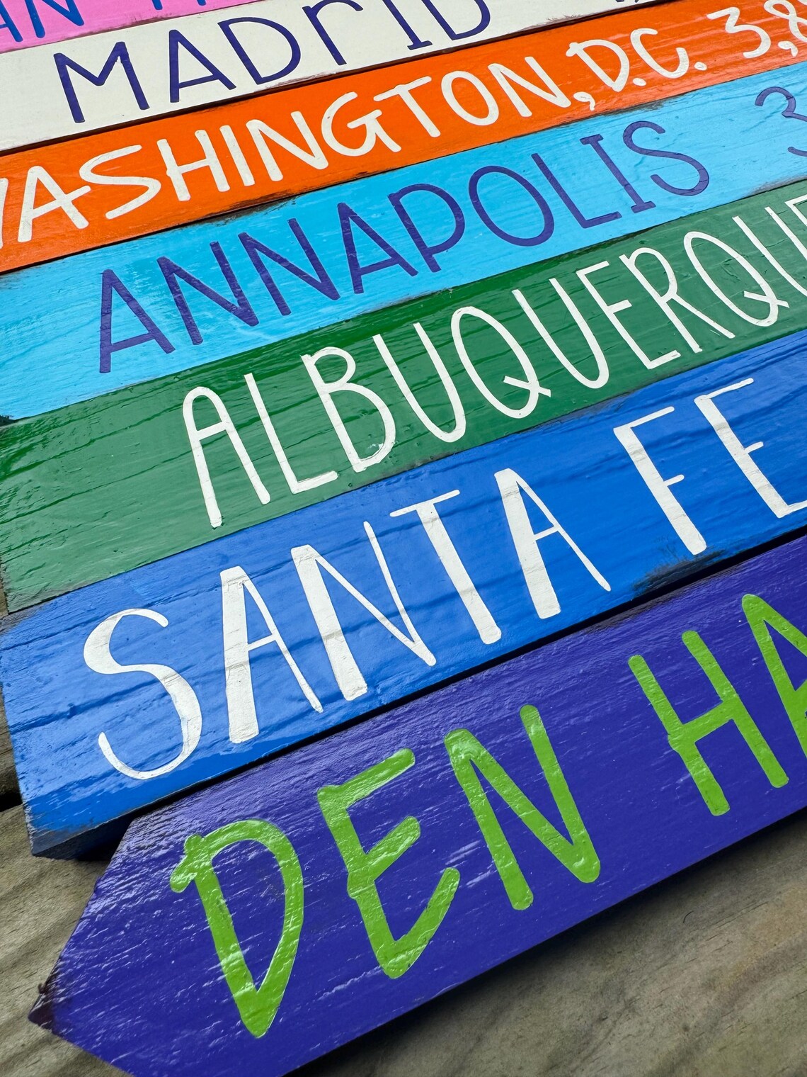 INDIVIDUAL Directional Sign, Thick Direction Sign Post, Custom Travel ...