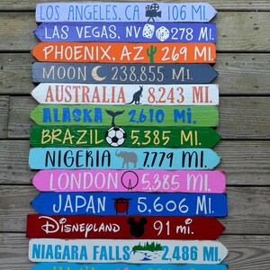 SET OF 10 Directional Wood Arrow Signs, Custom Mile Marker Stake Signs ...