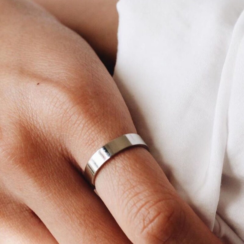 Thick Silver Band - Etsy