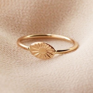 Sun Ray Ring Sunshine Oval Ring 14K Gold Filled R1402 - Etsy