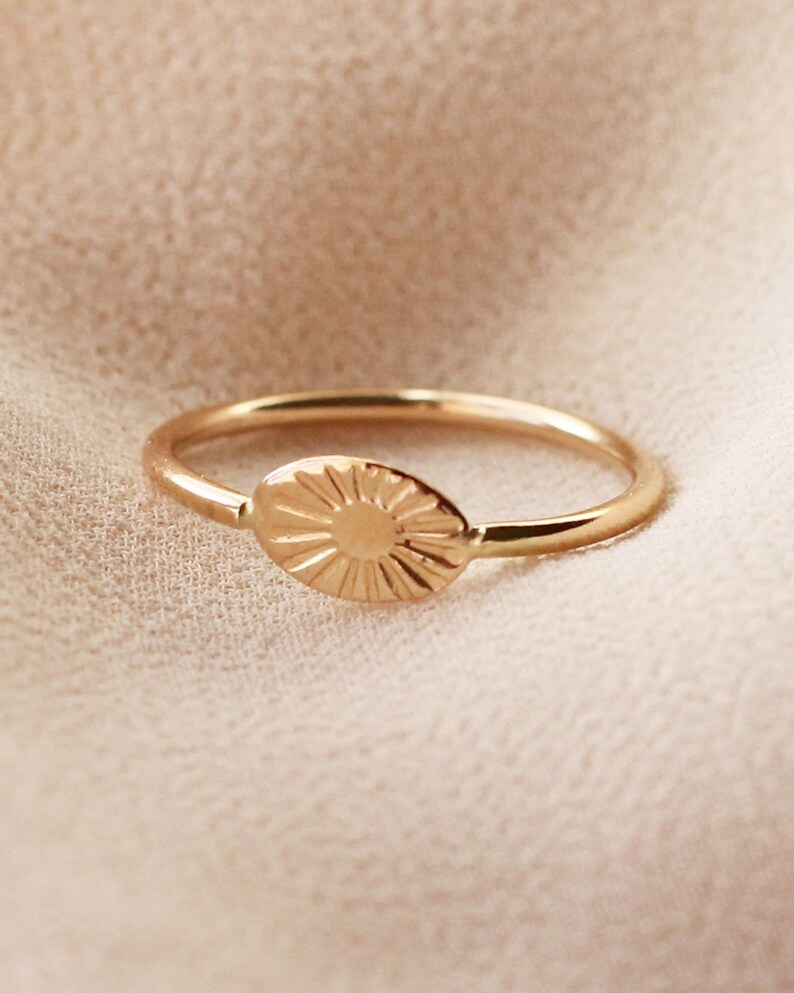 Sun Ray Ring Sunshine Oval Ring 14K Gold Filled R1402 - Etsy