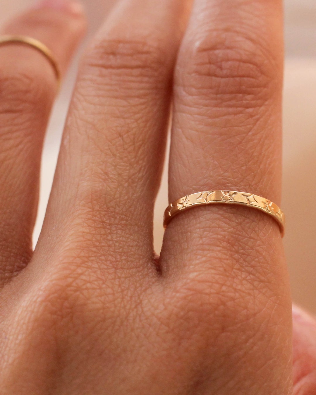 Star Celestial Ring Stamped Ring 12K Gold Filled R1365 - Etsy