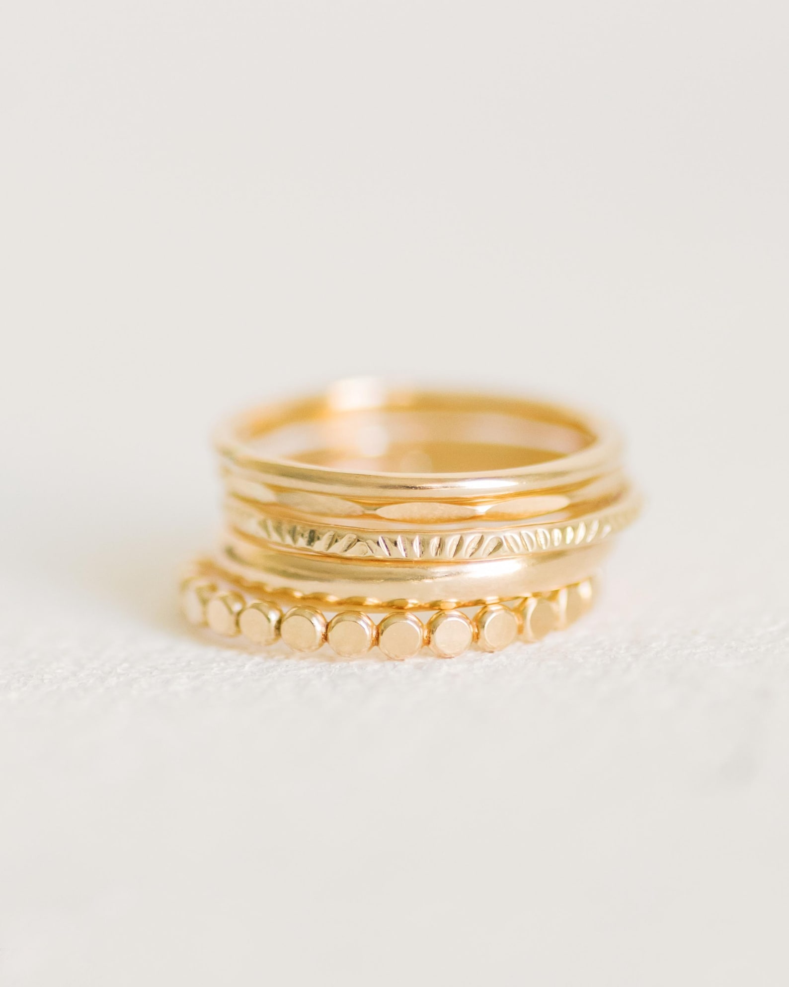 Dainty Gold Filled Stacking Rings Set R1346 - Etsy
