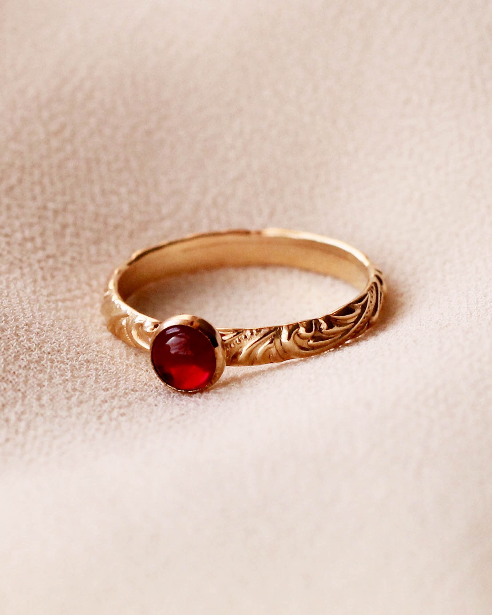 Stone Pattern Opal Ring, Floral Ring 14k Gold Filled, Dainty Flower ...