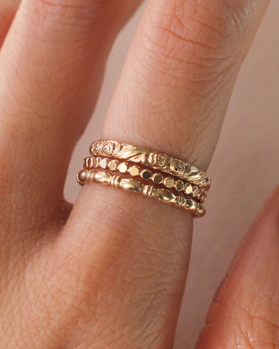 Gold Filled Dainty Stacking Rings Set of 3 R1401 - Etsy
