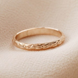 Motif Pattern Ring Half Round Band 14K Gold Filled R1388 - Etsy