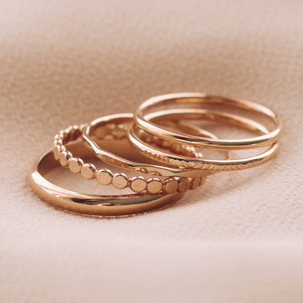 Stackable Gold Rings - Etsy