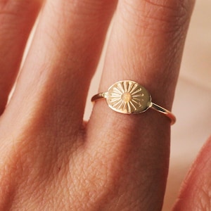 Sun Ray Ring Sunshine Oval Ring 14K Gold Filled R1402 - Etsy