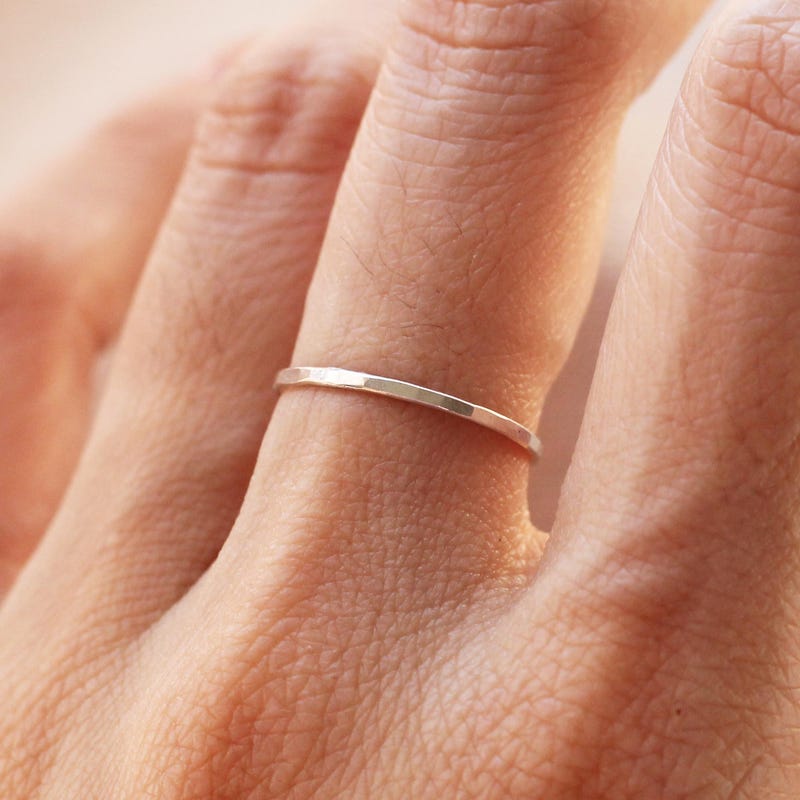 Thin Hammered Ring - Etsy