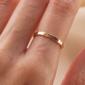 2mm Flat Stacking Ring Band 12K Gold Filled R1175 - Etsy