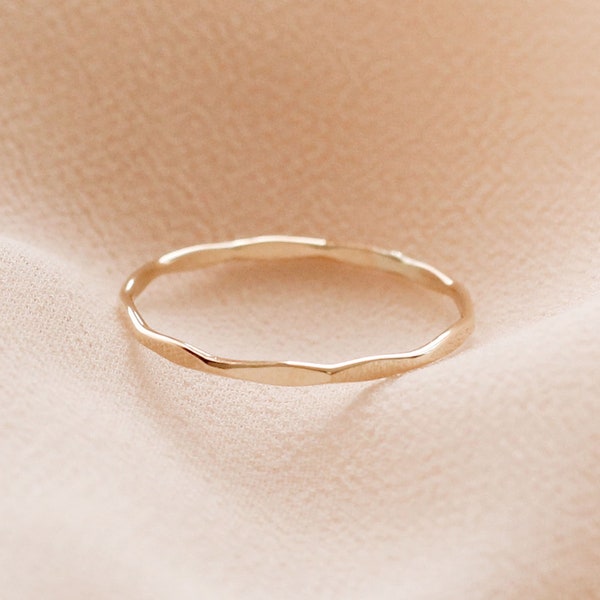Thin Hammered Ring - Etsy