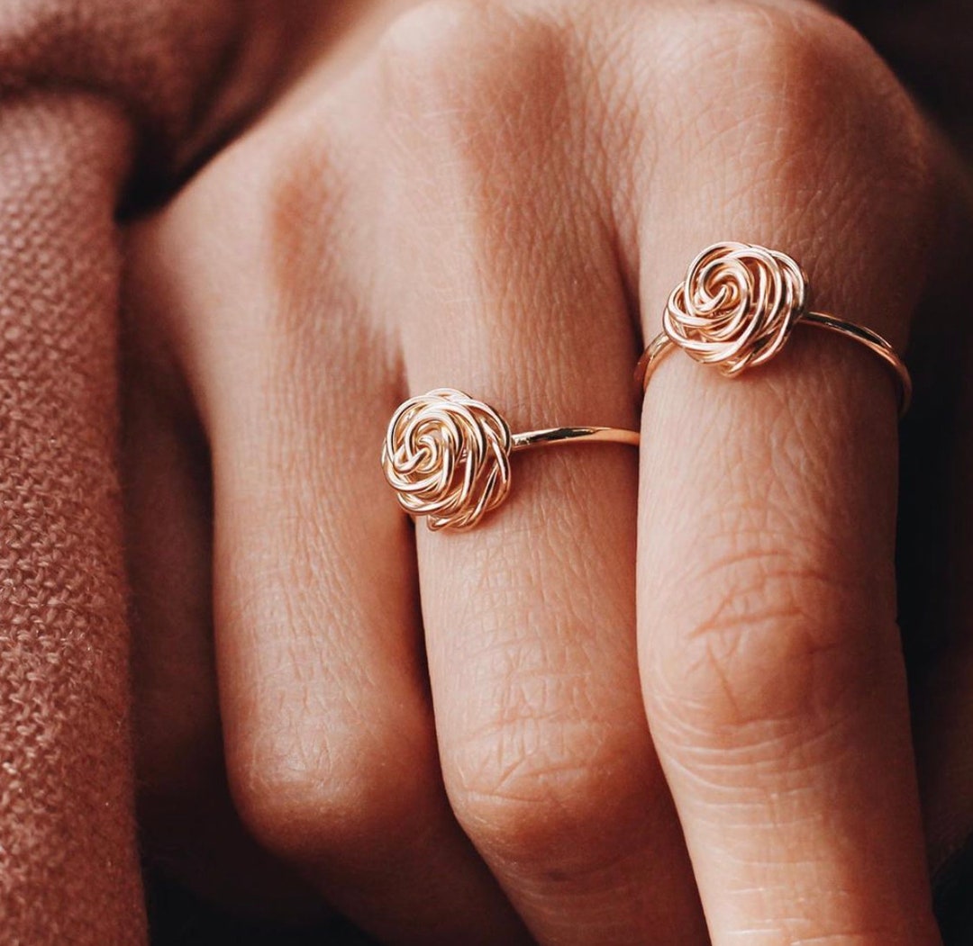 Rose Wire Ring Handmade Wrap Ring 12K Gold Filled Ring R1204 - Etsy