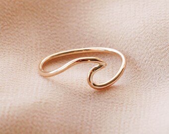 Gold Ocean Wave Ring - Etsy