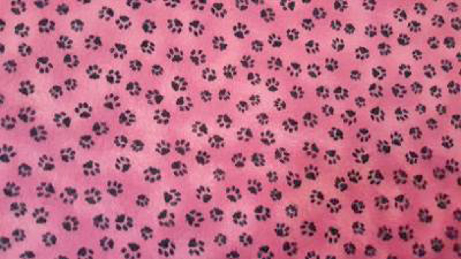 Pink Flannel With Black Paw Prints Fabric-pink Flannel With Paws - Etsy