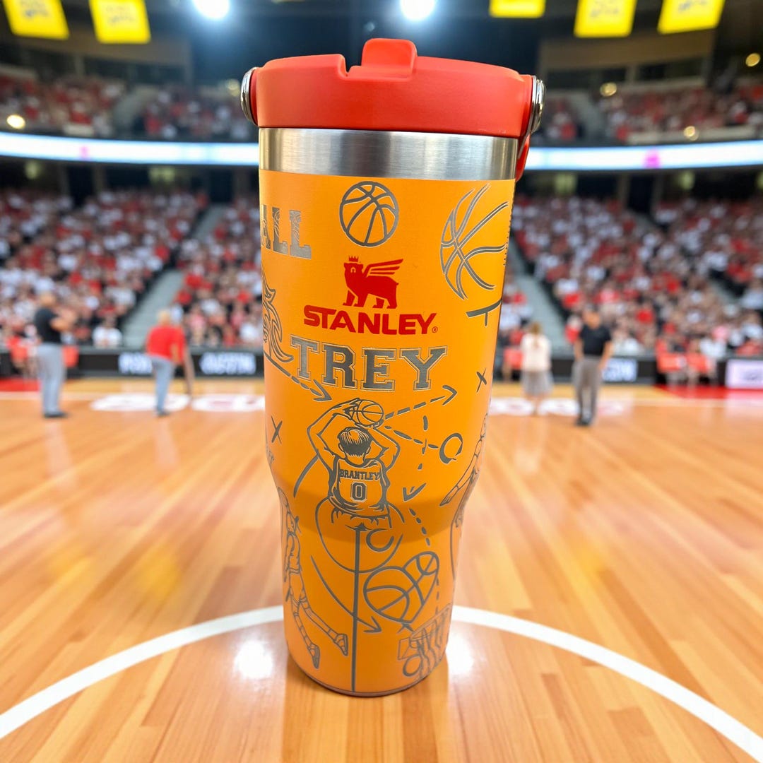 Basketball Laser Engraved Stanley Iceflow Tumbler - 30 Oz Flipstraw - Etsy
