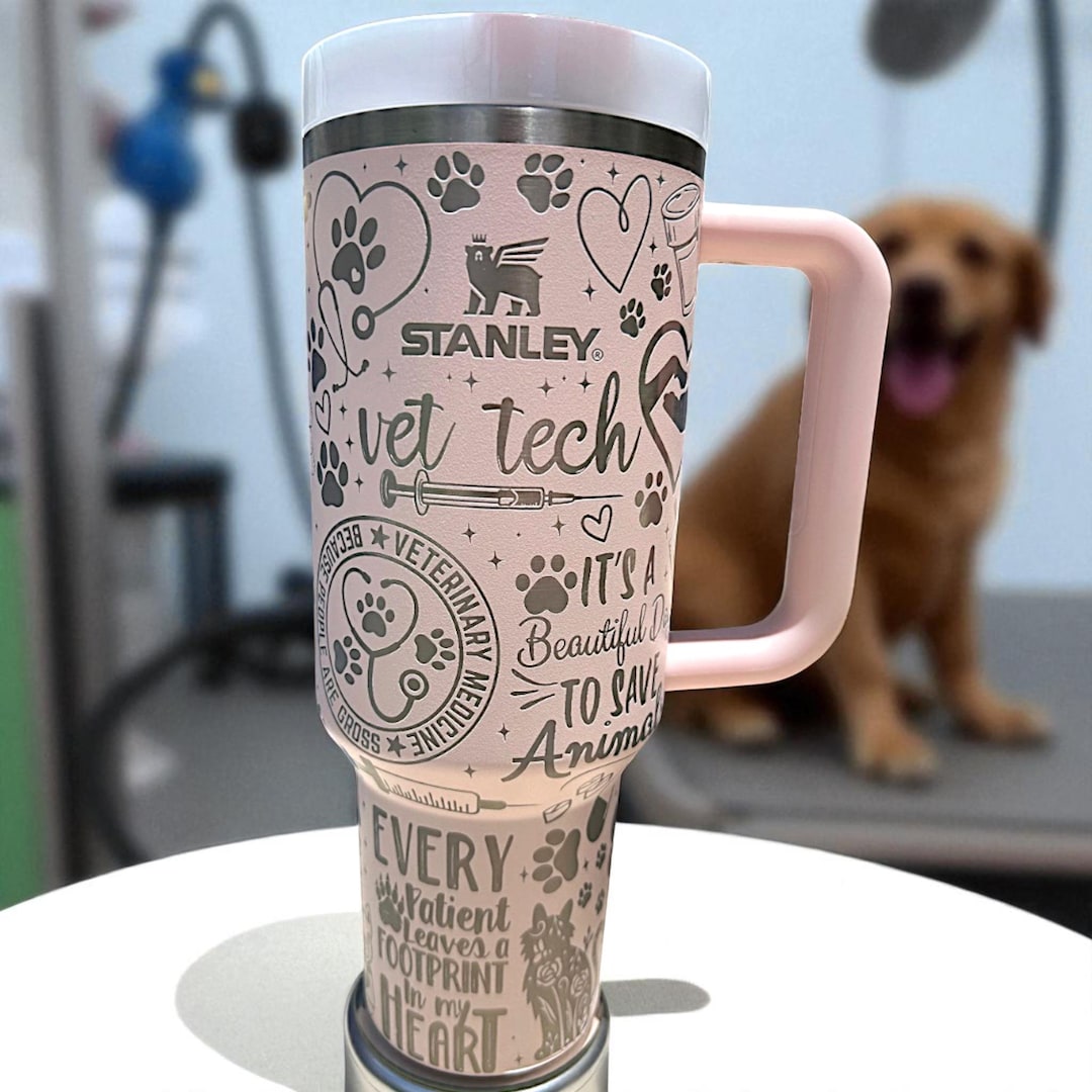Vet Tech -40 Oz Stanley or Unbranded Quencher H2.0 Travel Tumbler/cup ...