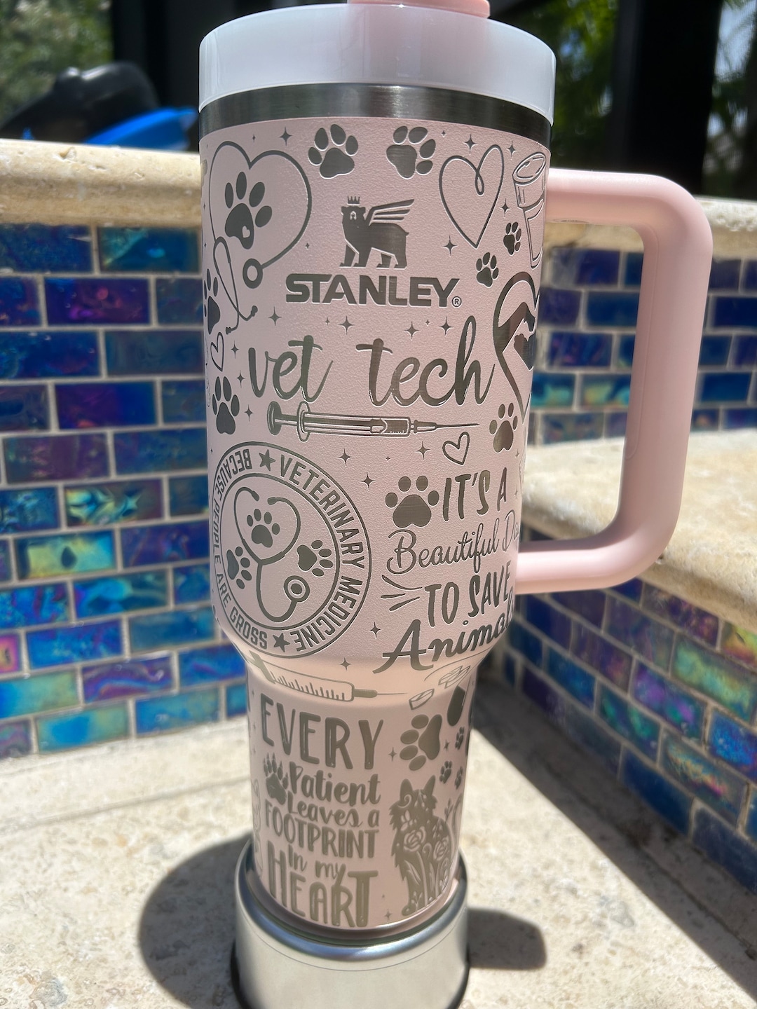 Vet Tech -40 Oz Stanley or Unbranded Quencher H2.0 Travel Tumbler/cup ...