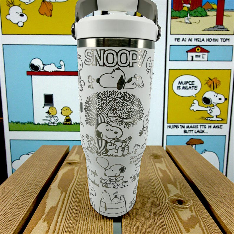 Laser Engraved Snoopy Peanuts Stanley Tumbler – Iceflow Flipstraw - Etsy