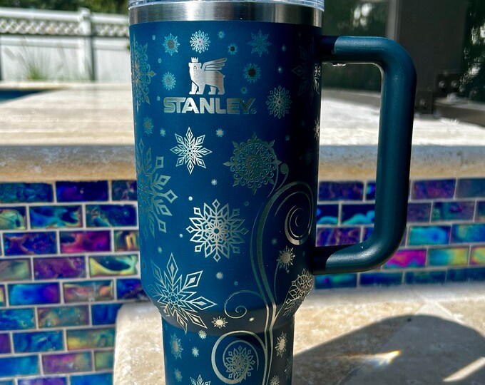 40oz Engraved Stanley Quencher Nutcracker & Snowflakes Stanley Tumbler ...