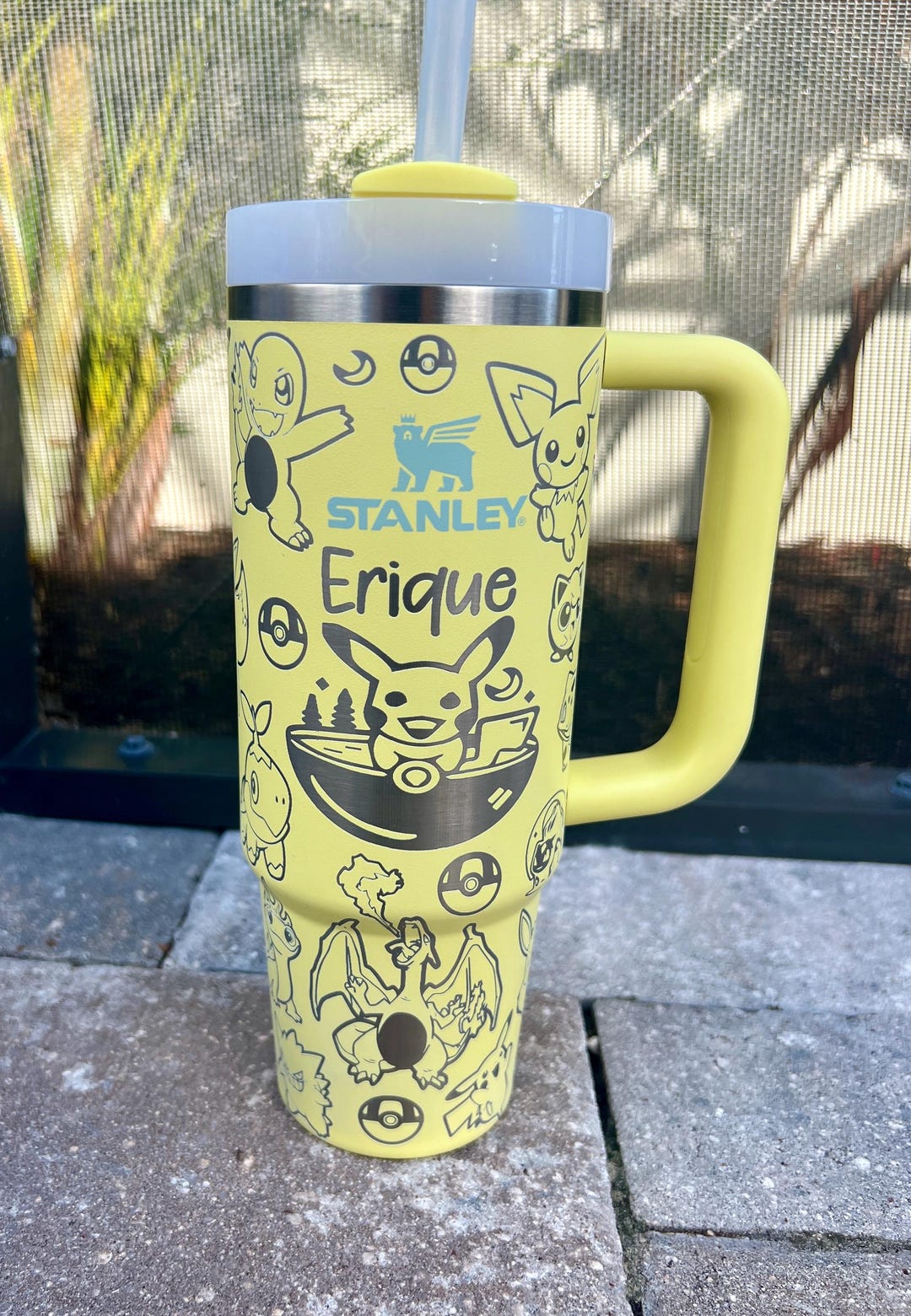 Pokemon Engraved Stanley 30 Oz Pikachu Pika Tumbler Wrap Kids Water ...