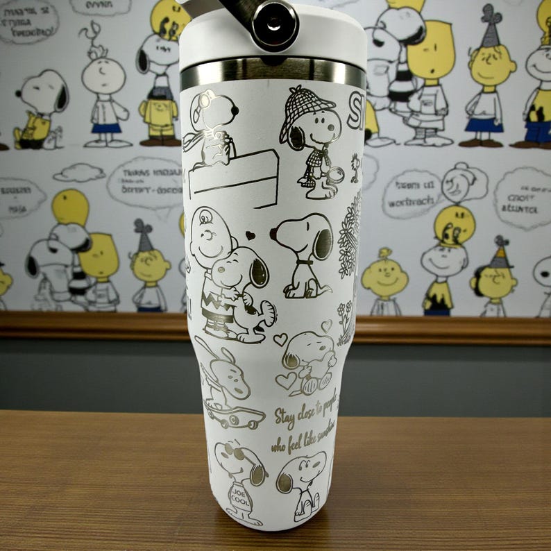 Laser Engraved Snoopy Peanuts Stanley Tumbler – Iceflow Flipstraw - Etsy
