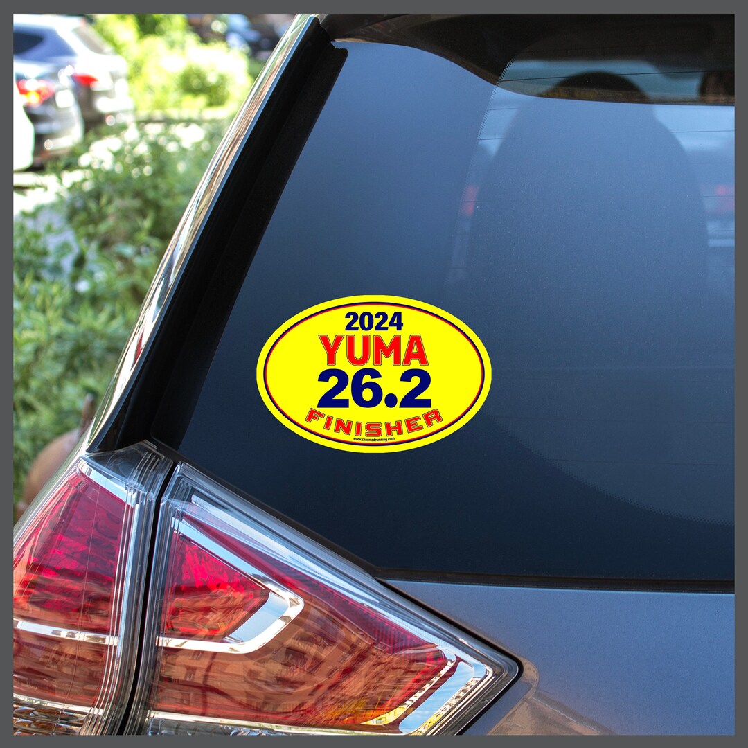 Yuma Marathon 26.2 Finisher Removable Window Bumper Sticker Decal or ...