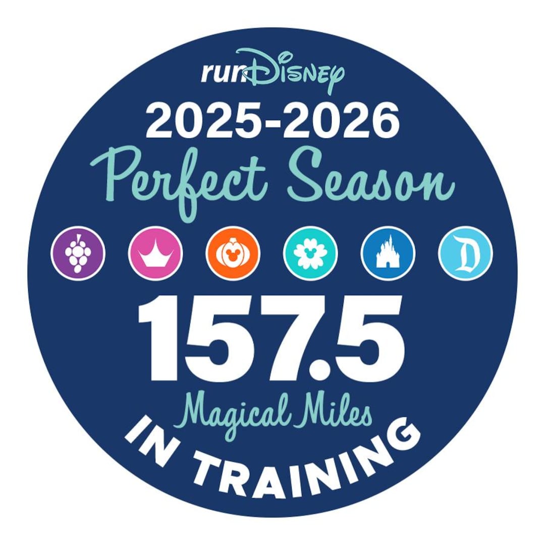 Run Disney CUSTOM Year Perfect Season ALL Race Weekend Icons 157.5 ...