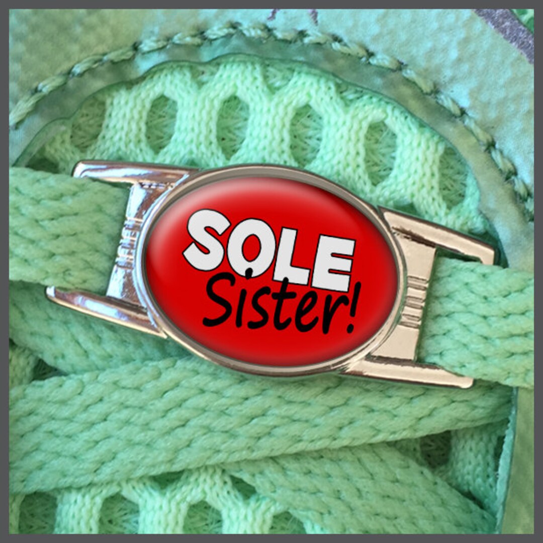 Sole Sister (on Color) Running Runners Shoelace Sneaker Shoe Charm or ...