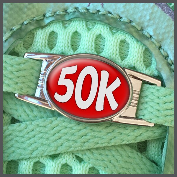 Race Distance 50K Ultra Marathon Fancy Font Shoe Lace Tag Runners ...