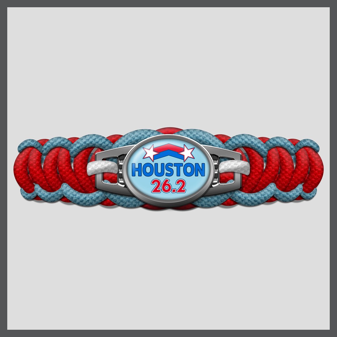 Houston Texas Chevron Marathon Slim Line Paracord Charm Bracelet ...