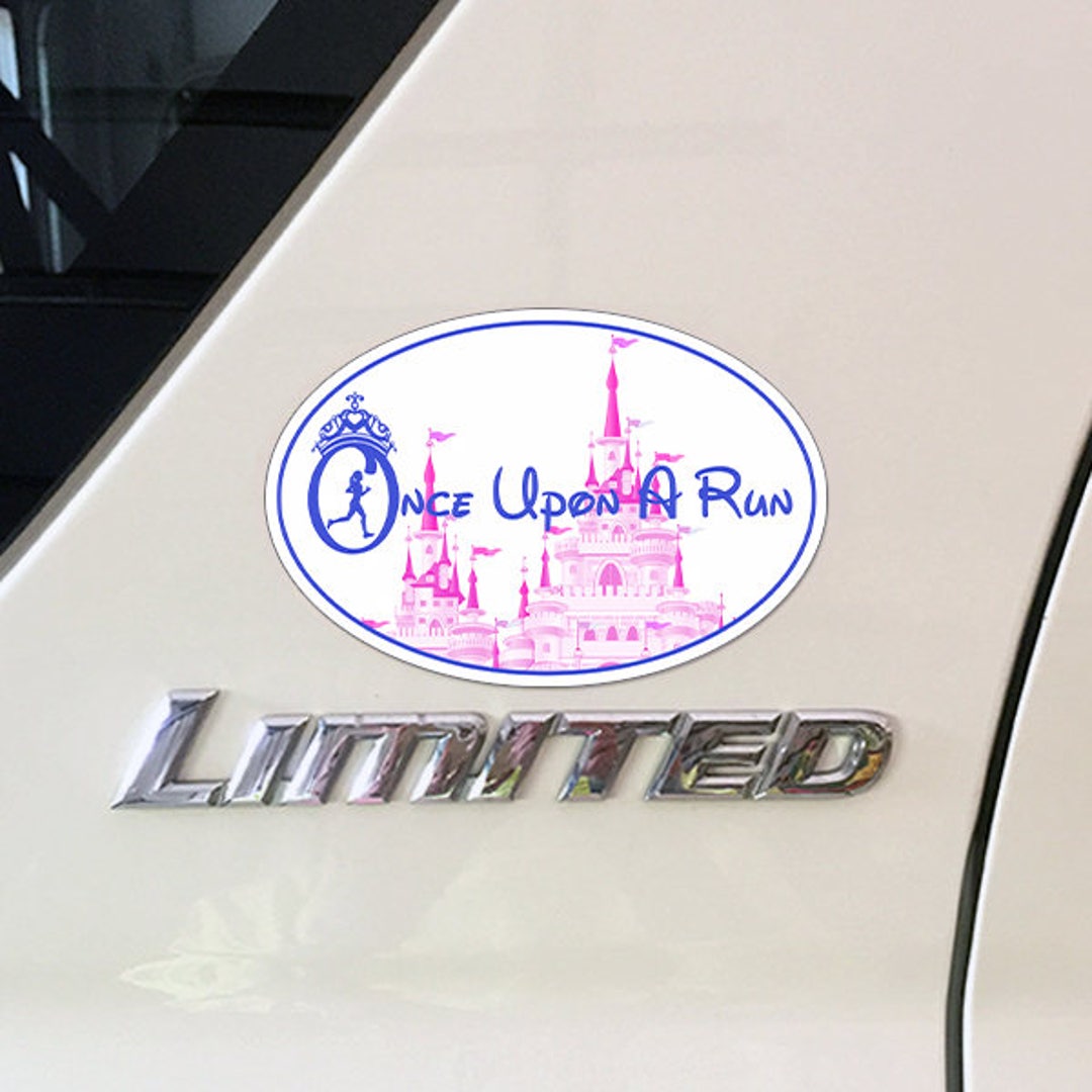 Rundisney #rundisney Once Upon A Run Disney #rundisney Car Magnet ...