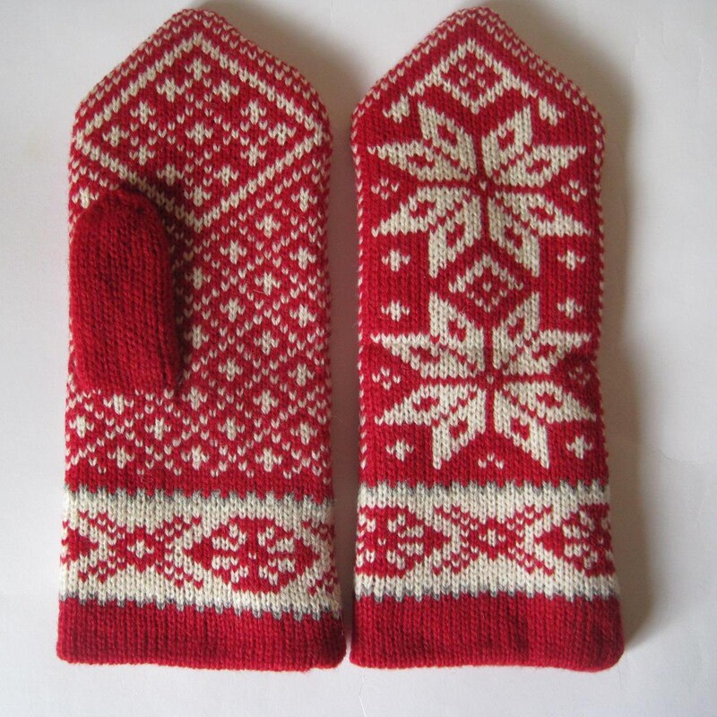 Red Mittens - Etsy