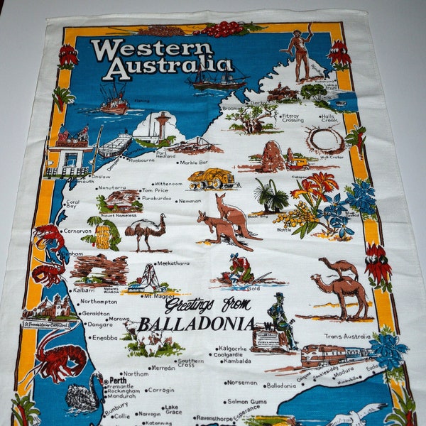 Australia Map Tea Towel - Etsy
