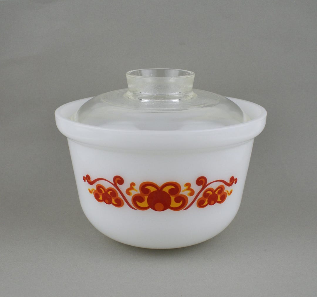 Agee Crown Pyrex Aurora Tubby Dish - Vintage Retro Atomic Swirl Full ...