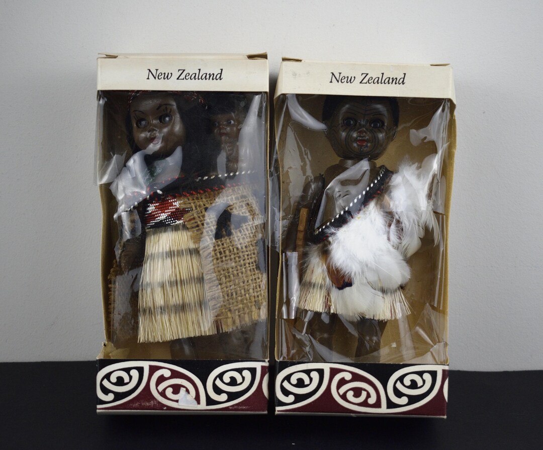Vintage Maori Boy & Girl With Baby Doll Tā Moko by Parr's in Original ...