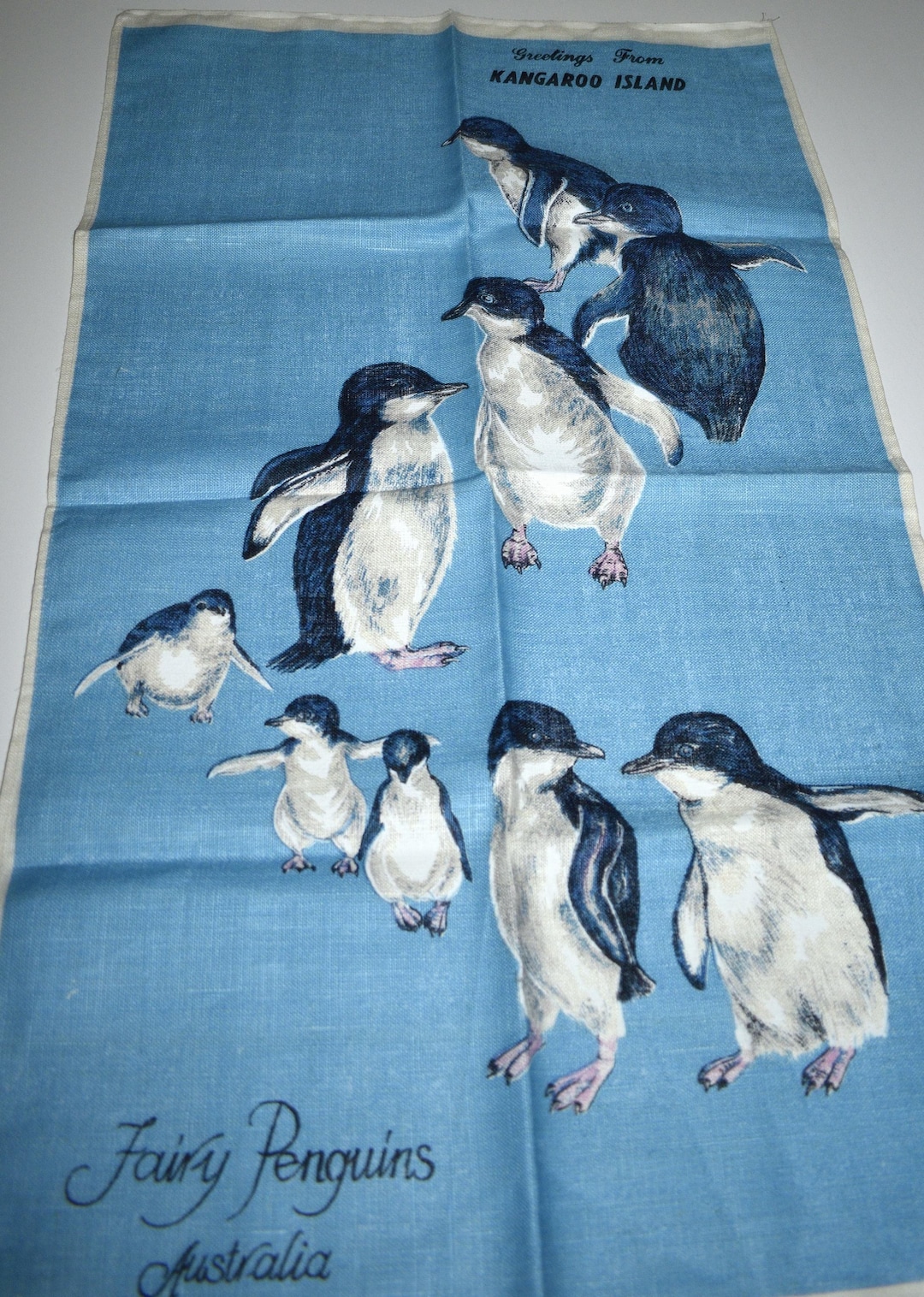 Fairy Penguins Tea Towel Vintage Kangaroo Island Penguin Dish Cloth New ...