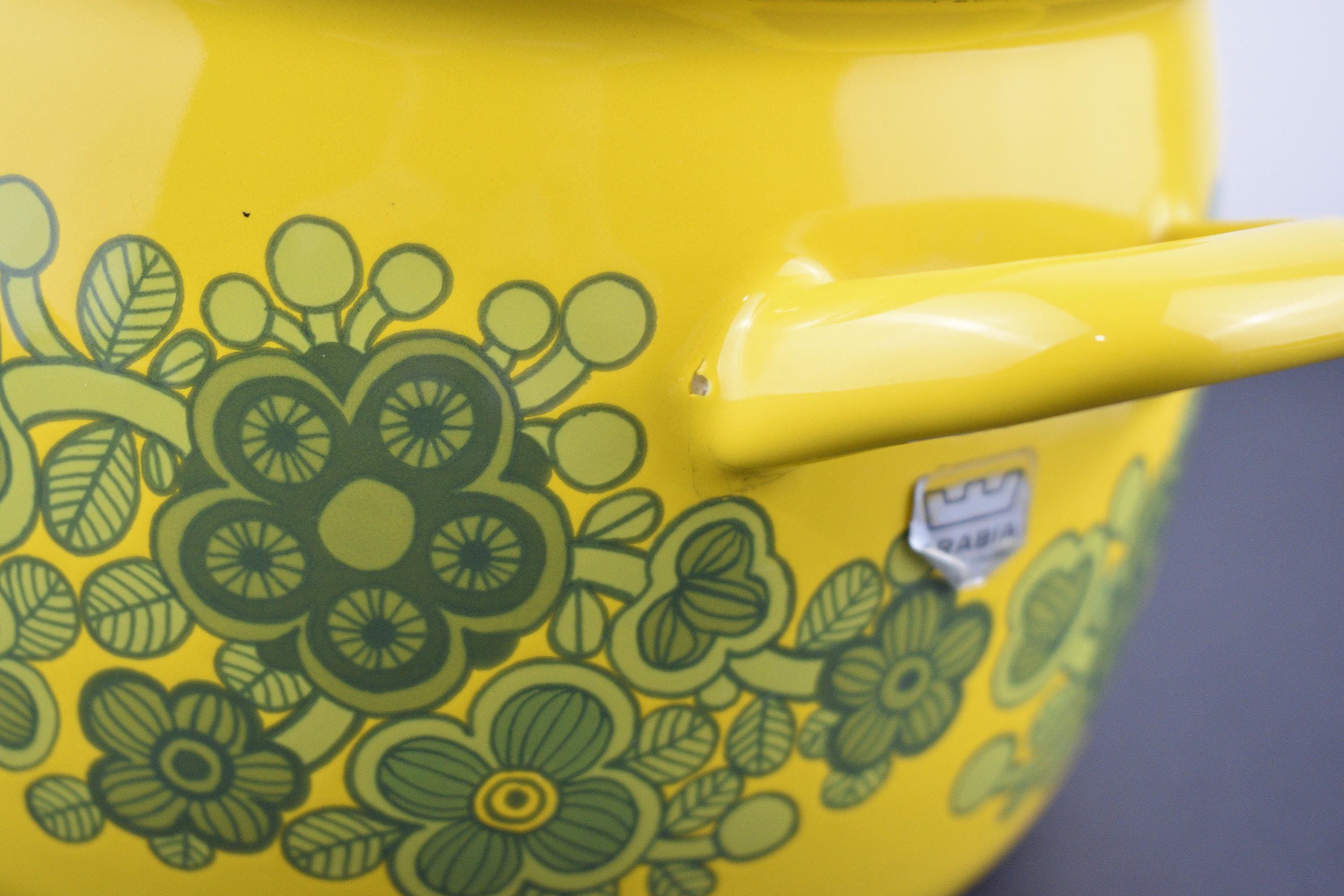 Vintage Arabia Finel Kalas Primavera Enamel Casserole Pot With Lid ...