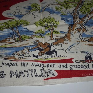 Mid Century Waltzing Matilda Outback Tea Towel - by Meg Jolliffe Bush ...