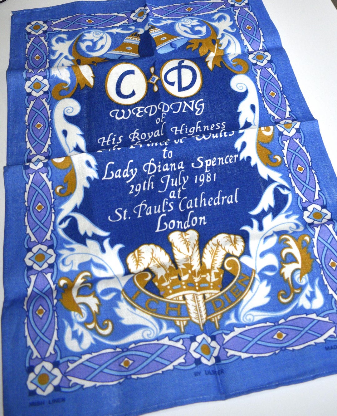 Vintage Lady Diana & Prince Charles Royal Wedding Tea Towel - Prince of ...