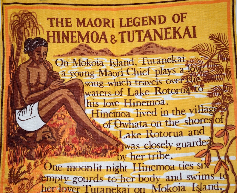 The Maori Legend of Hinemoa and Tutanekai Souvenir Tea Towel - Etsy ...
