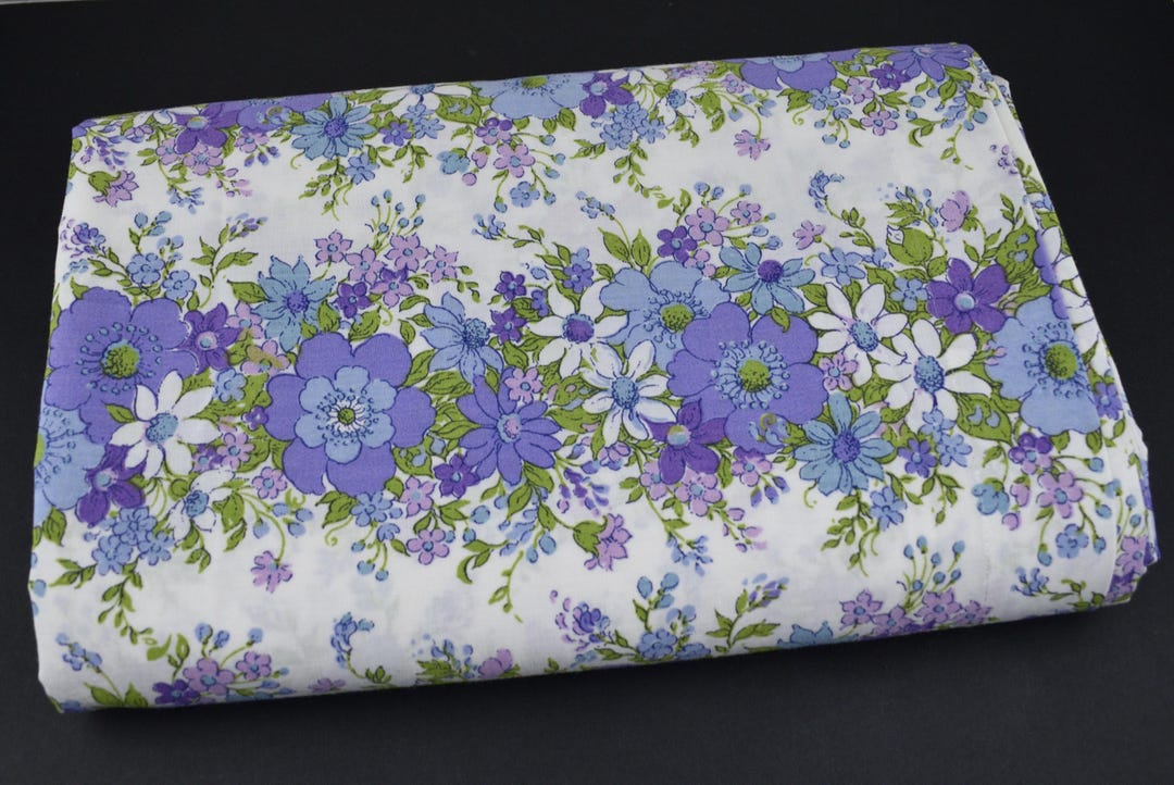 Vintage Sheridan Floral Double Bed Sheets - Purple & Blue Flowers ...
