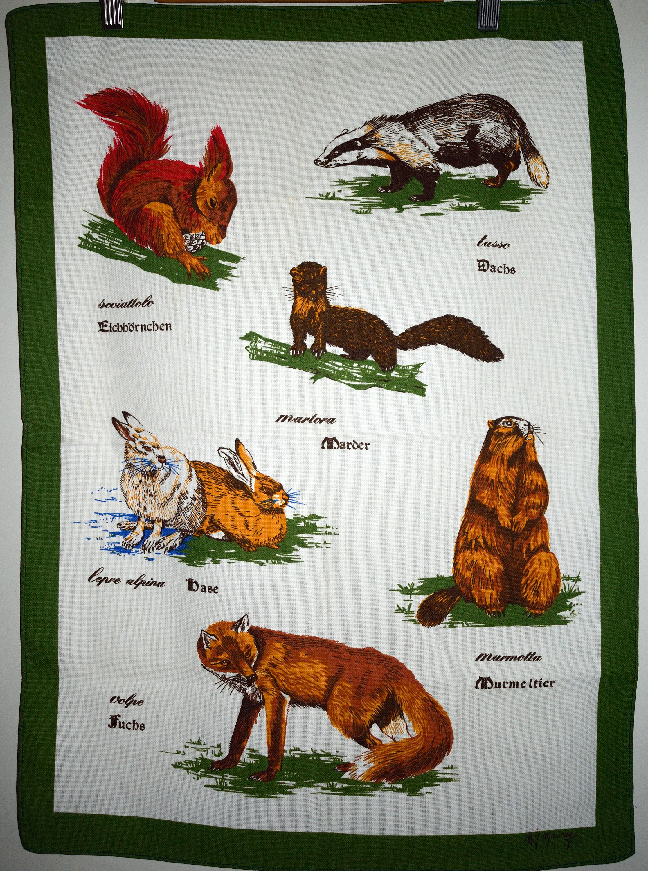 Kitchen & Dining Linens Home & Living nature cotton hedgehog rabbit ...