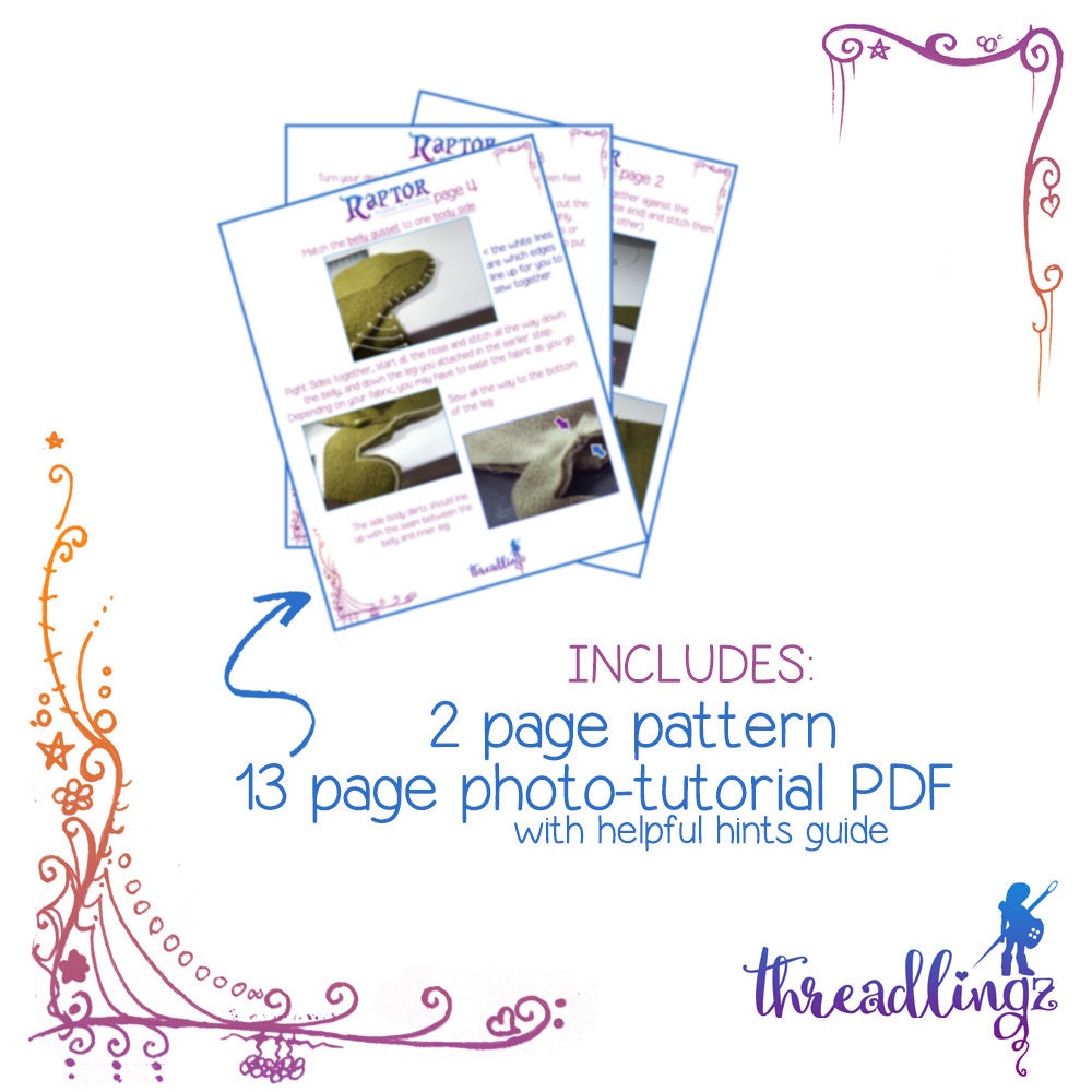 Plush Raptor Sewing Pattern & Tutorial - Etsy