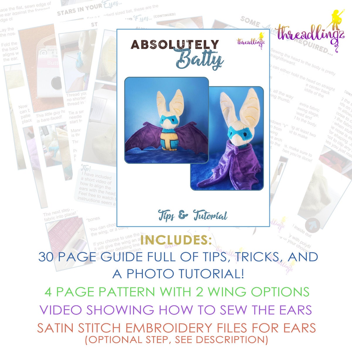 Pattern: Bat Plush Sewing Pattern & Tutorial - Etsy