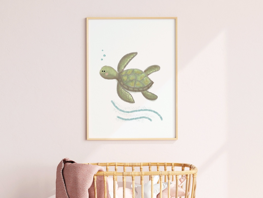 Turtle Nursery Decor Ocean Sea Turtle Print Neutral Ocean Girl Nursery ...