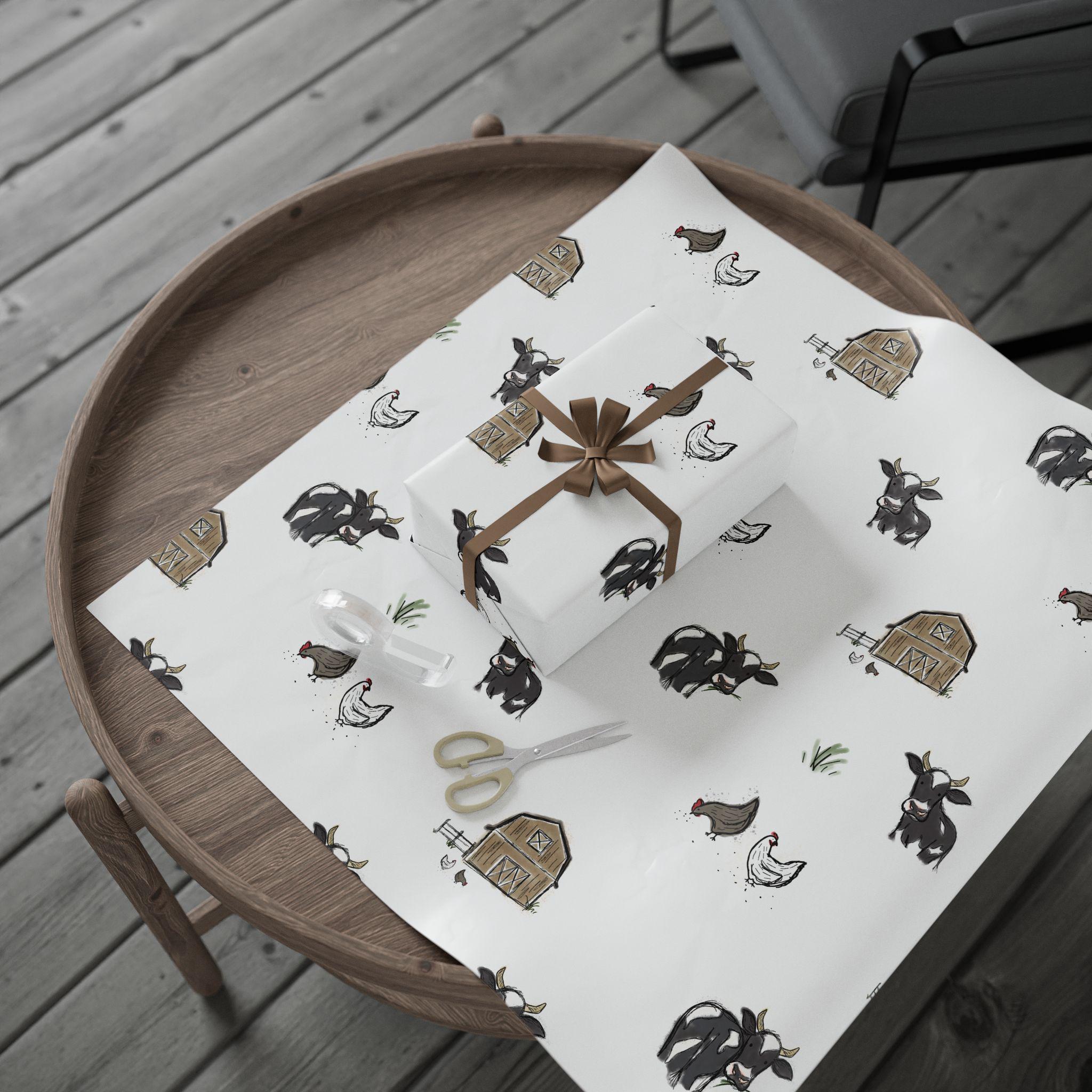 Cow Wrapping Paper | Farm Animal Wrapping Paper Cow Print Wrapping ...