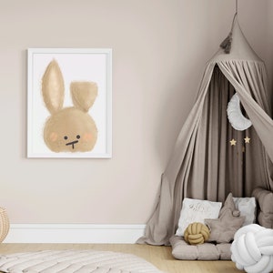 Bunny Nursery Picture Bunny Print Bunny Nursery Boy Bunny Themed ...